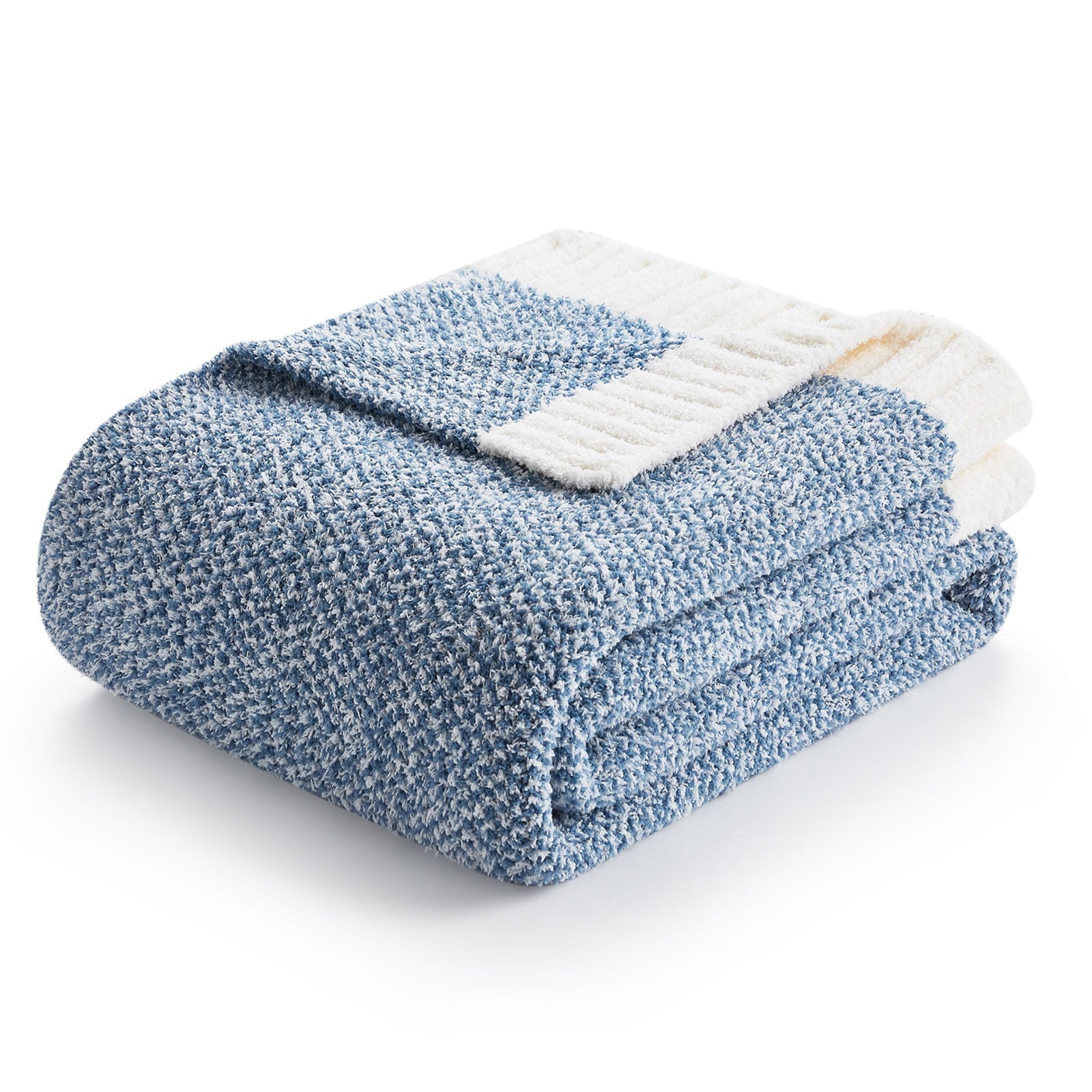 Snuggle Sac Blue Throw Blankets for Couch, Reversible Super Soft Warm ...